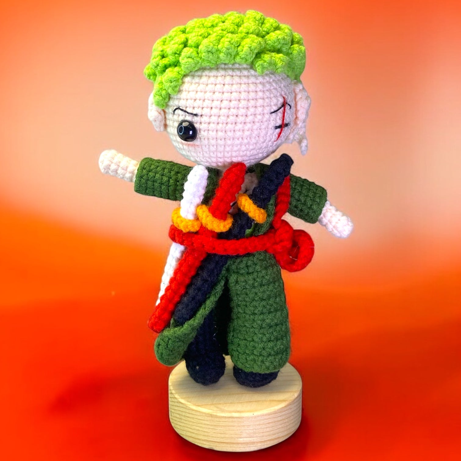 Green Hair Swordsman Crochet Figure K0201 – ColorfulSheep