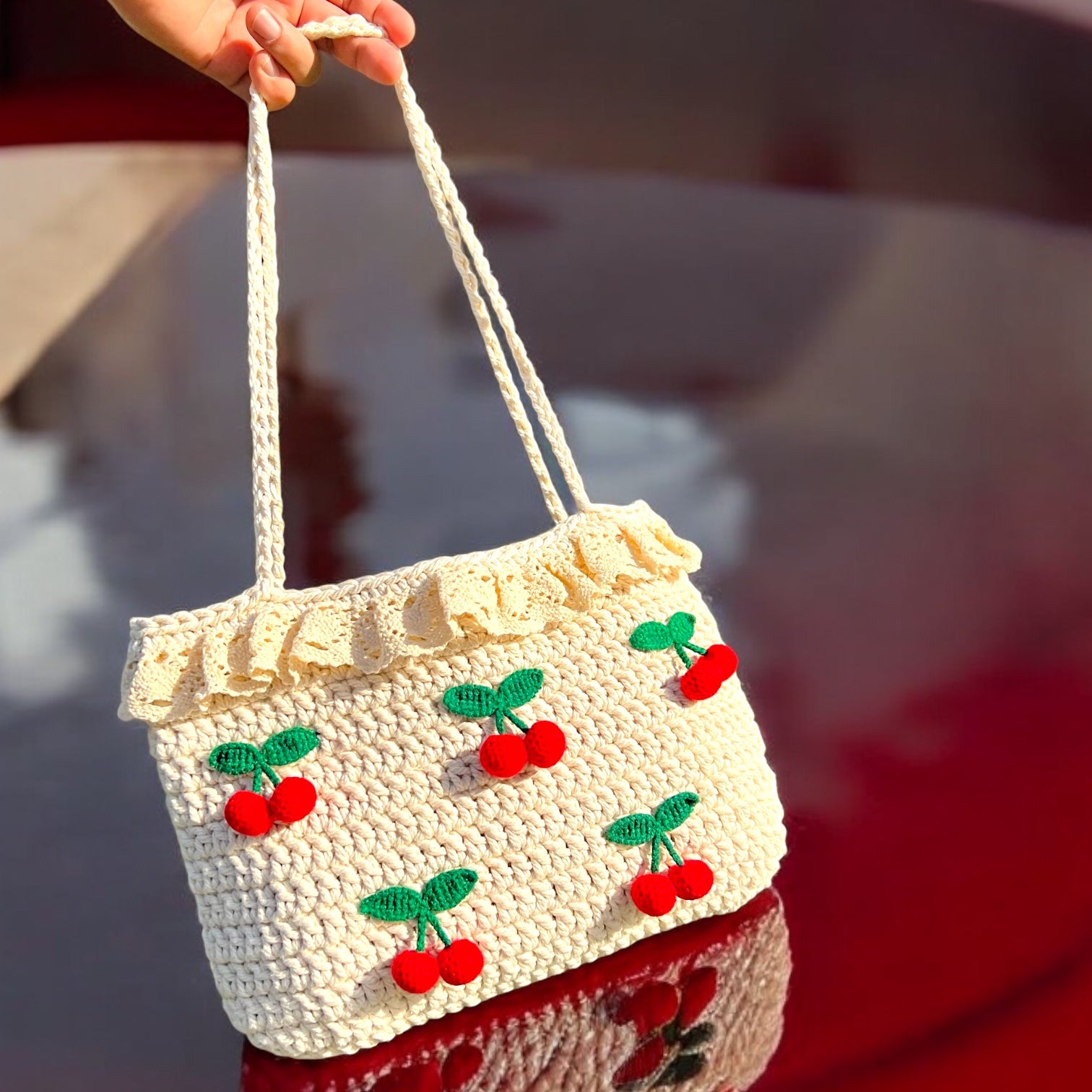 Very Cherry Girl Crocheted Bag – ColorfulSheep